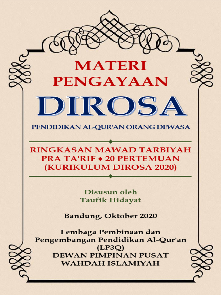 Materi Pengayaan Dirosa Kurikulum 2020 | PDF