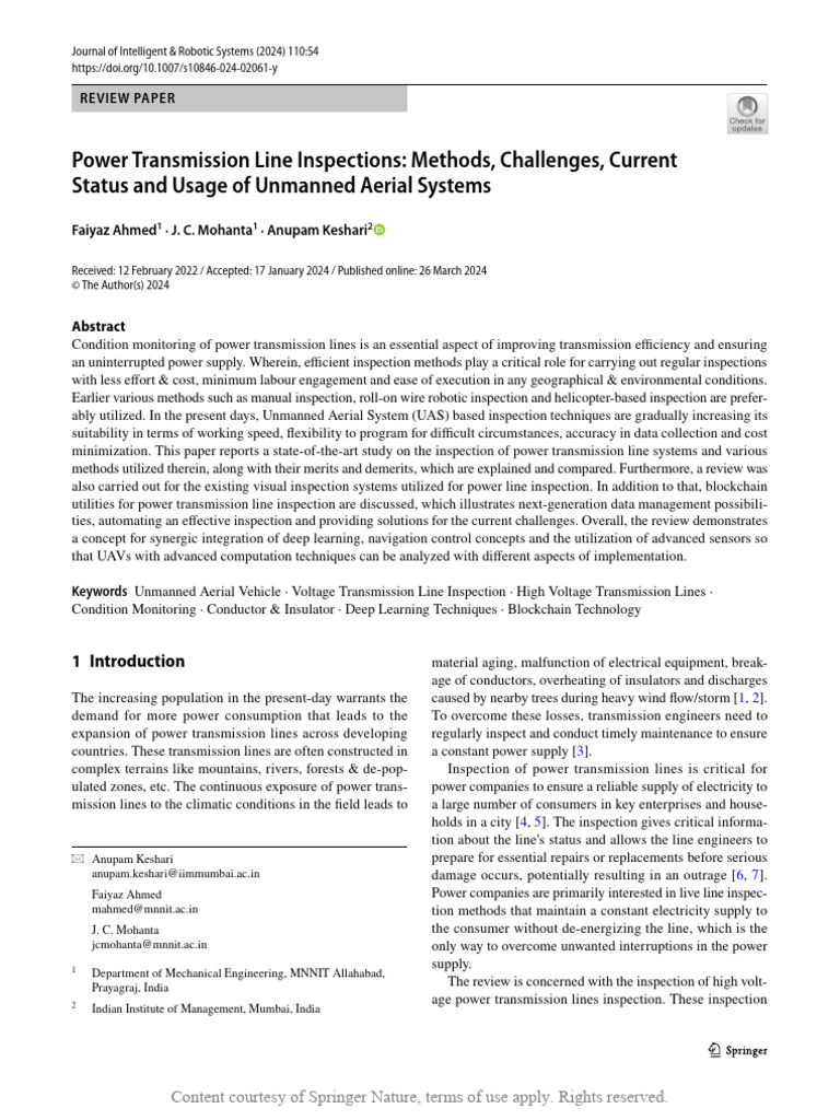 Power Transmission Line Inspections Methods Challe | PDF | Unmanned ...