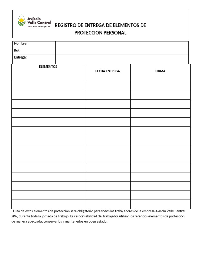 Registro EPP 2025 | PDF