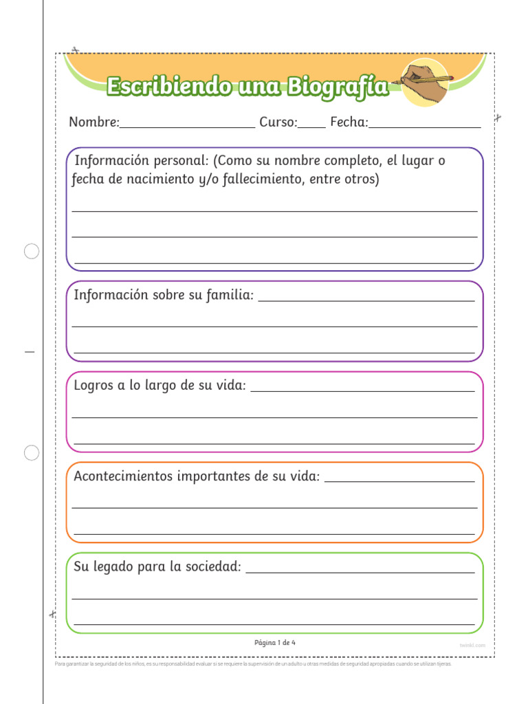 Guía para Escribir una Biografía | PDF | Escritura