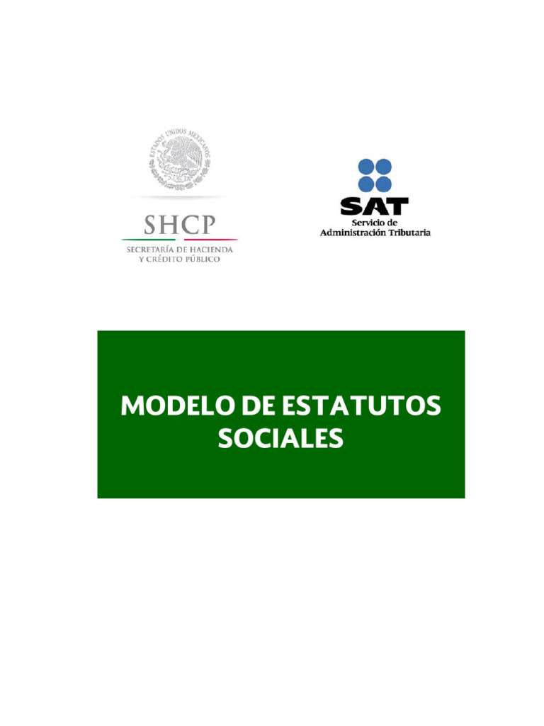 Modelo de Estatutos Sociales SAT | PDF