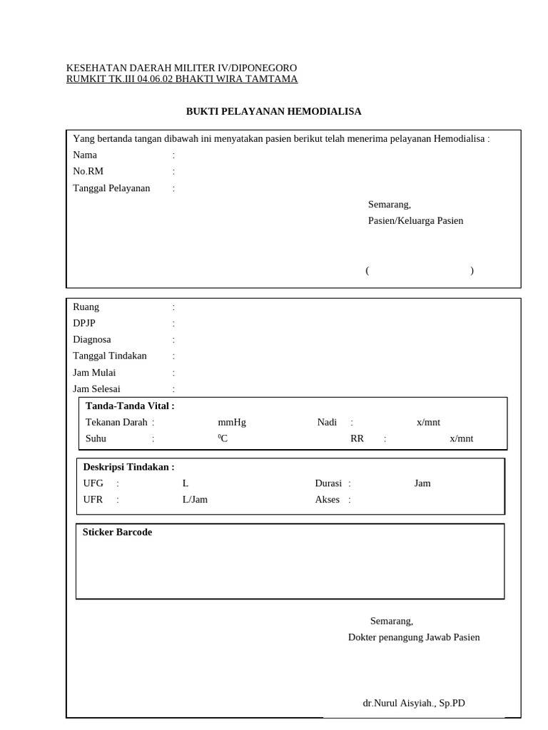 Form Bukti Pelayanan HD | PDF