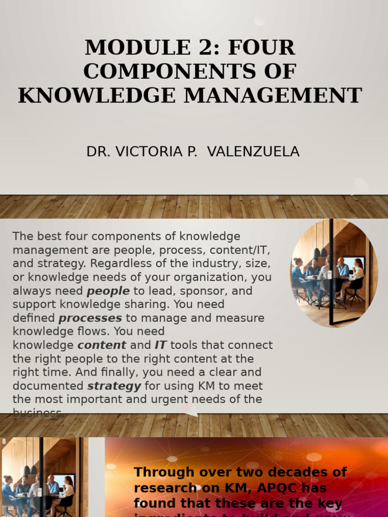 MODULE 2 IFour Components of Knowledge Management | PDF | Knowledge Management | Knowledge