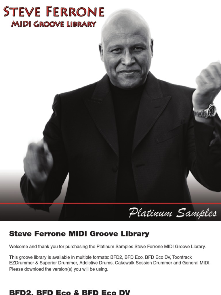 Steve Ferrone MIDI Groove Library Manual | PDF | Installation (Computer ...