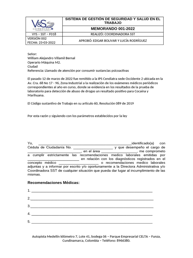 Memorando | PDF | Colombia