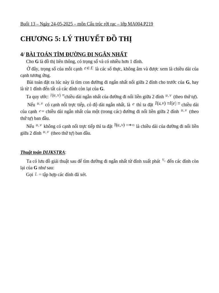 Buoi 13 - Ngay 24-05-2025 - Mon Cau Truc Roi Rac - Lop MA004.P219 | PDF