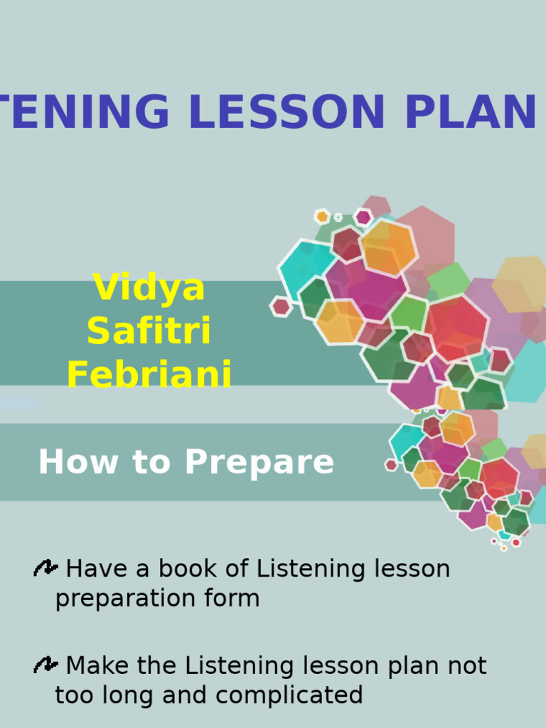Listening Lesson Plan Vidya | PDF
