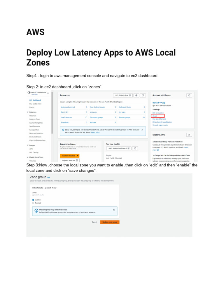 Aws Lab - Enable Local Zones | PDF