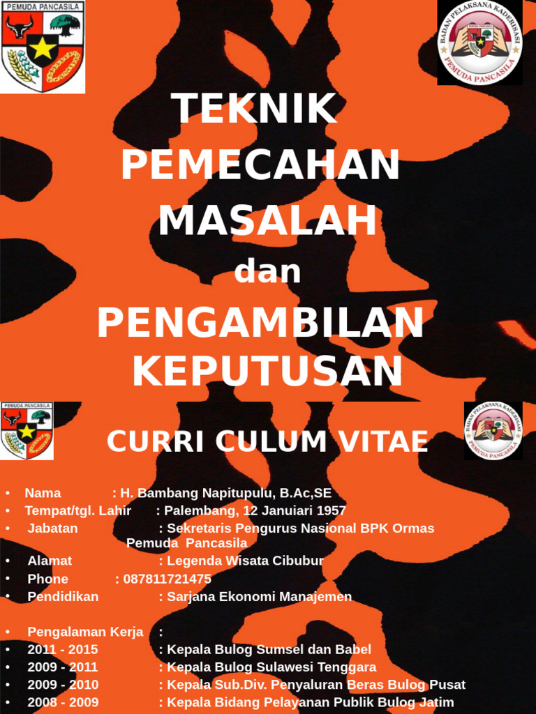 Teknik Pemecahan Masalah Bang Nap Mpw Jabar 14-16 Maret 2018 | PDF