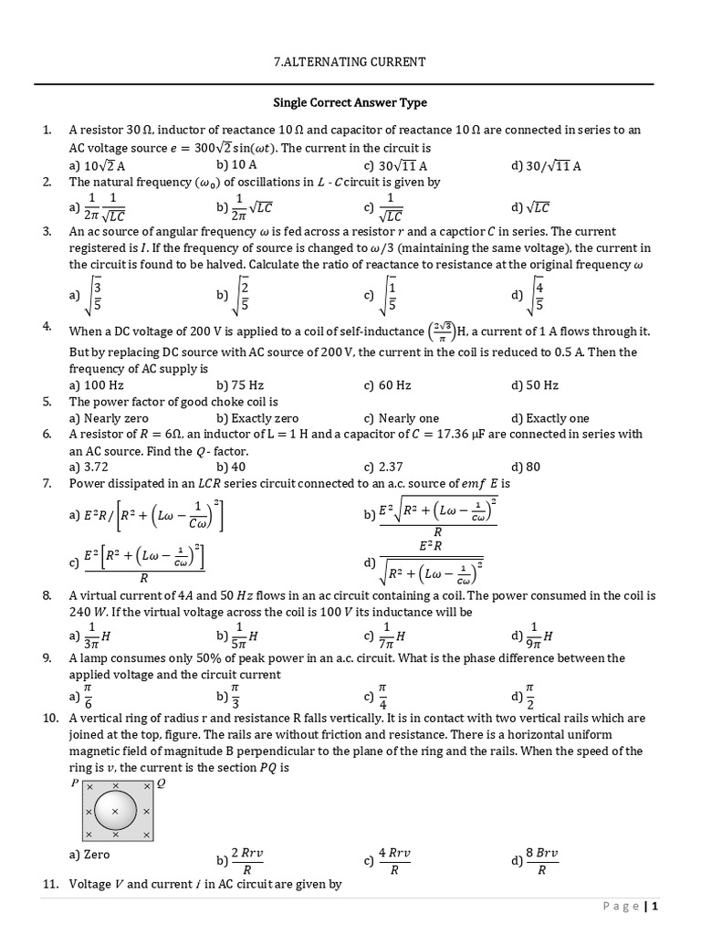 Alternating Current | PDF | Inductor | Inductance