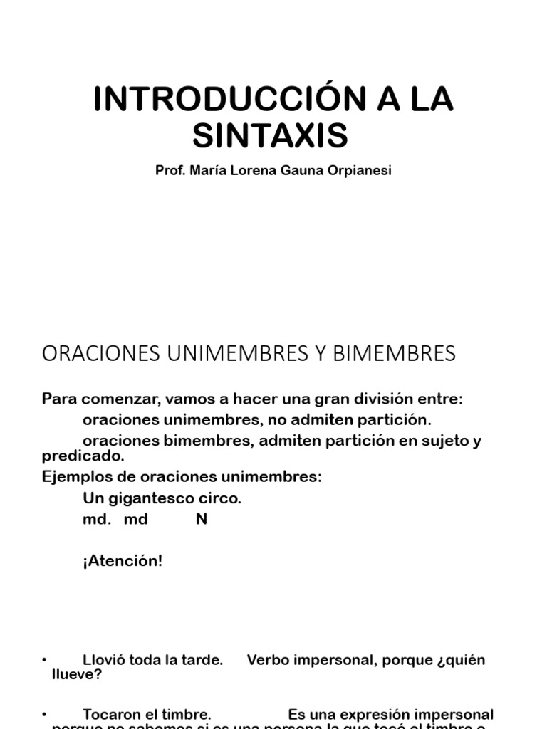Introducción A La Sintaxis | PDF | Verbo | Asunto (gramática)