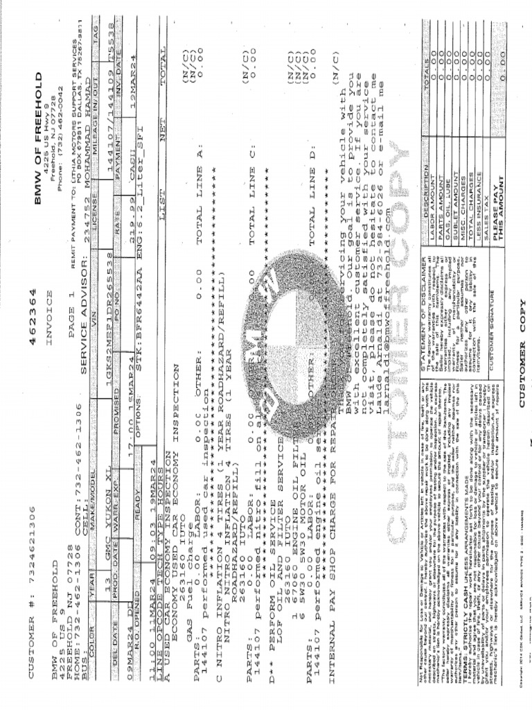 2013 Yukon Denali DLR Inspection Report | PDF