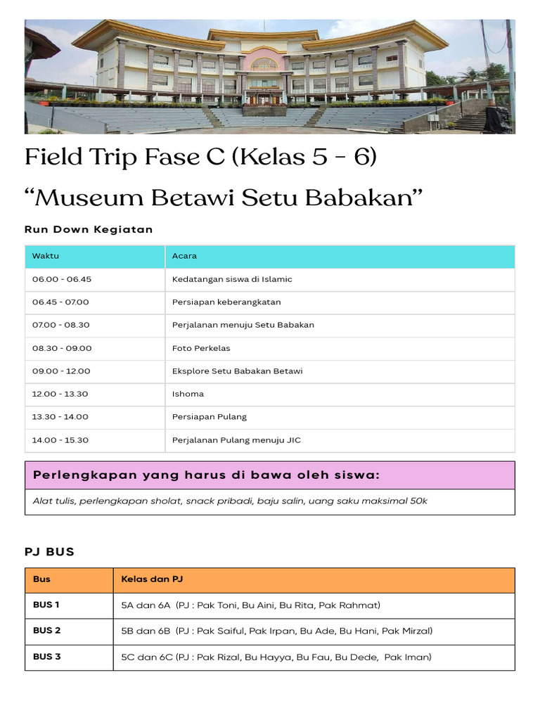 PDF Rundown Field Trip Fase C | PDF