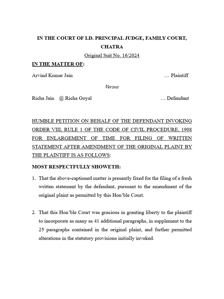 Amendment Time Petition | PDF | Pleading | Justice
