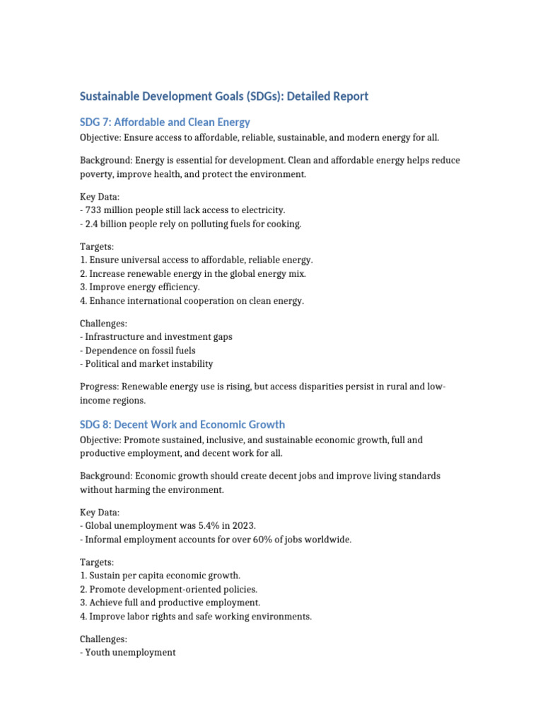 SDG 7 8-9-10 Detailed Report | PDF | Economic Inequality ...