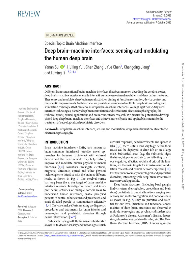 Deep Brain-Machine Interfaces Sensing and Modulati | PDF | Basal ...