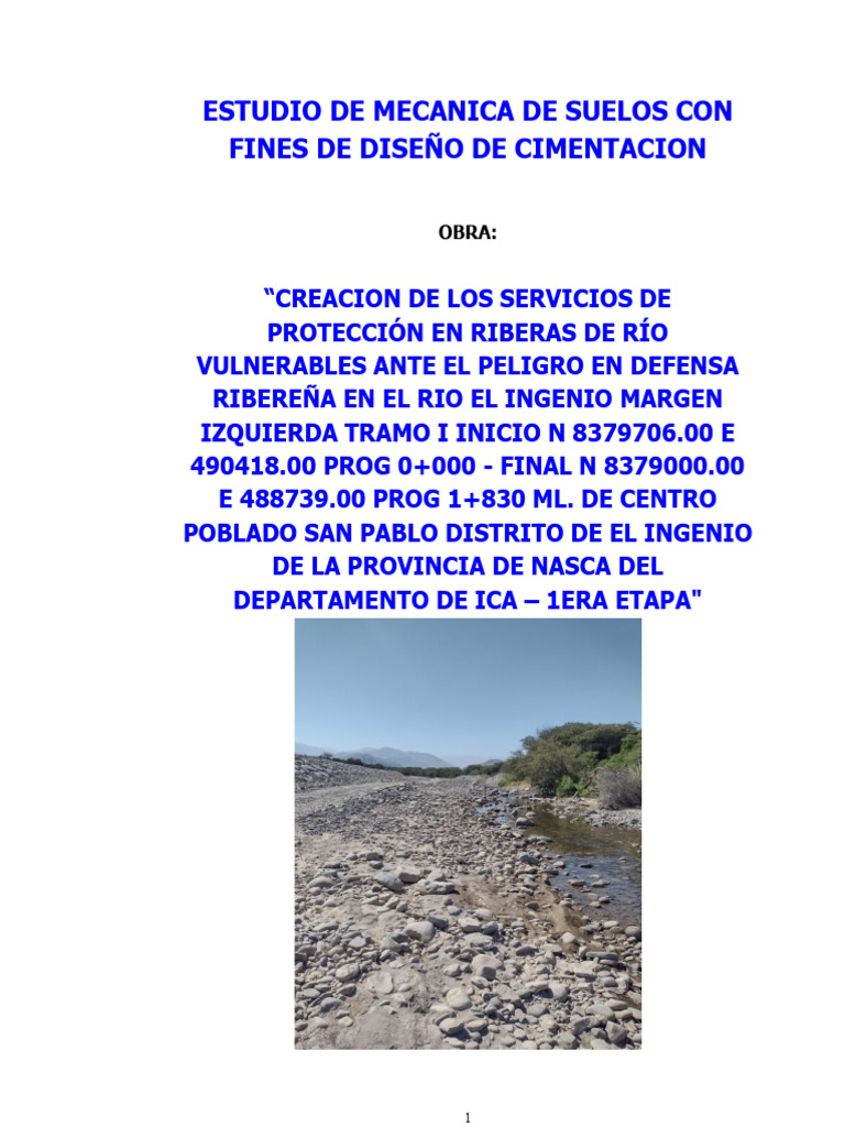 Estudio de Mecanica de Suelos Con Fines de Diseño de Cimentacion | PDF | Ciencias de la Tierra