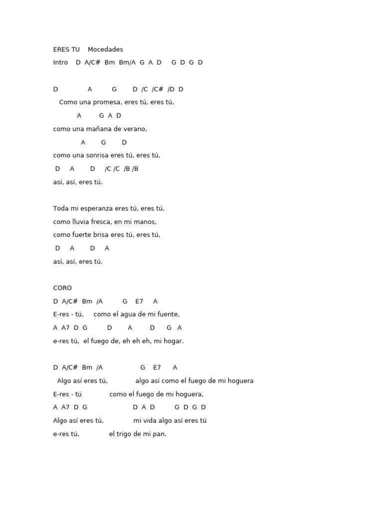 ERES TU Mocedades | PDF