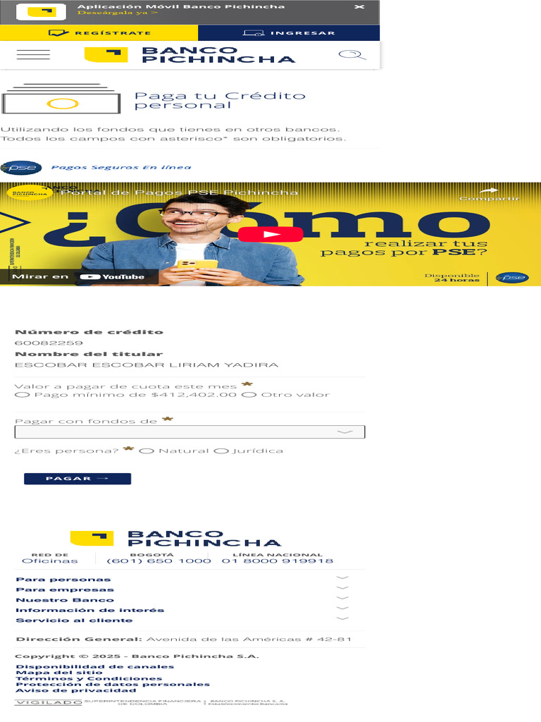 Paga Tu Crédito Personal - Personas - Banco Pichincha | PDF