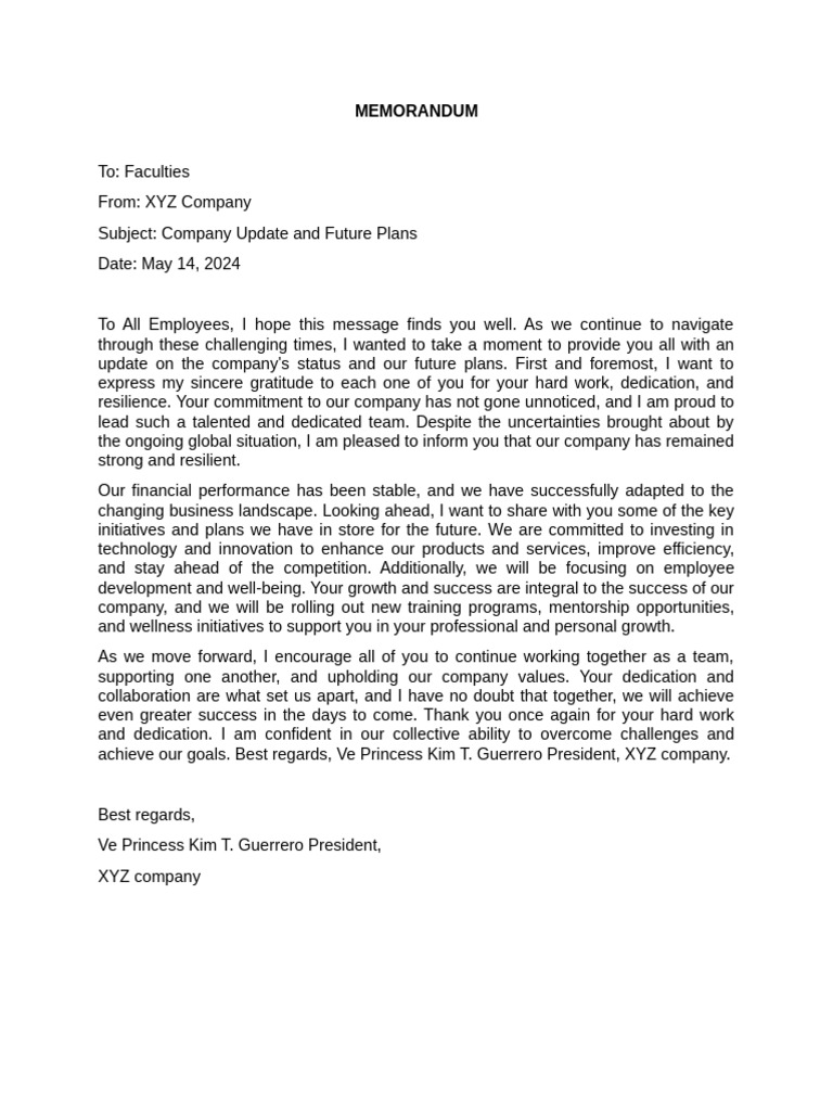 Company Update and Future Initiatives | PDF