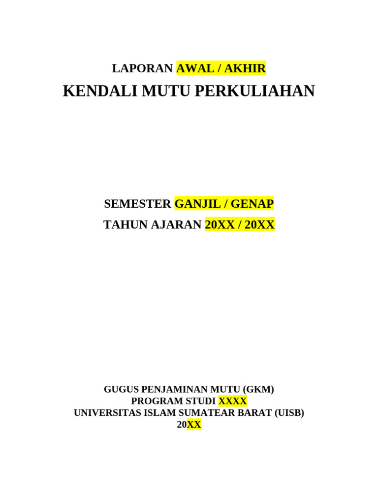 Format Laporan GPM | PDF