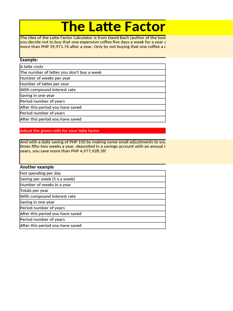 The Latte Factor Calculator | PDF