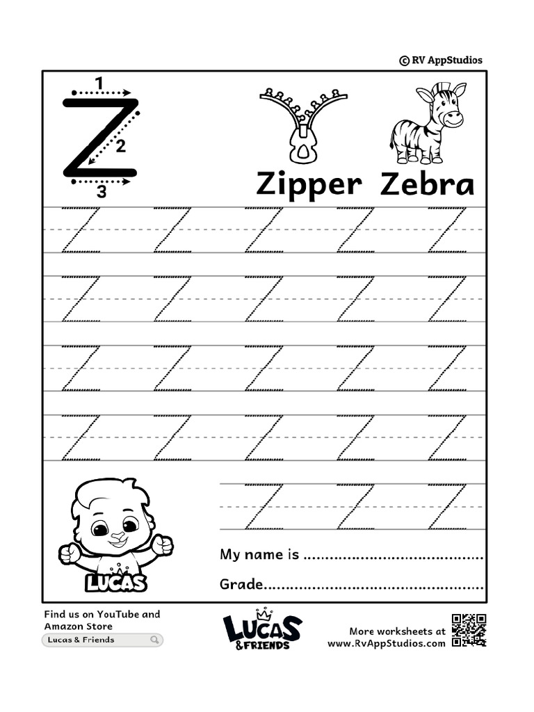 294 Free Printable Worksheets For Kids Capital Letter Z Tracing ...