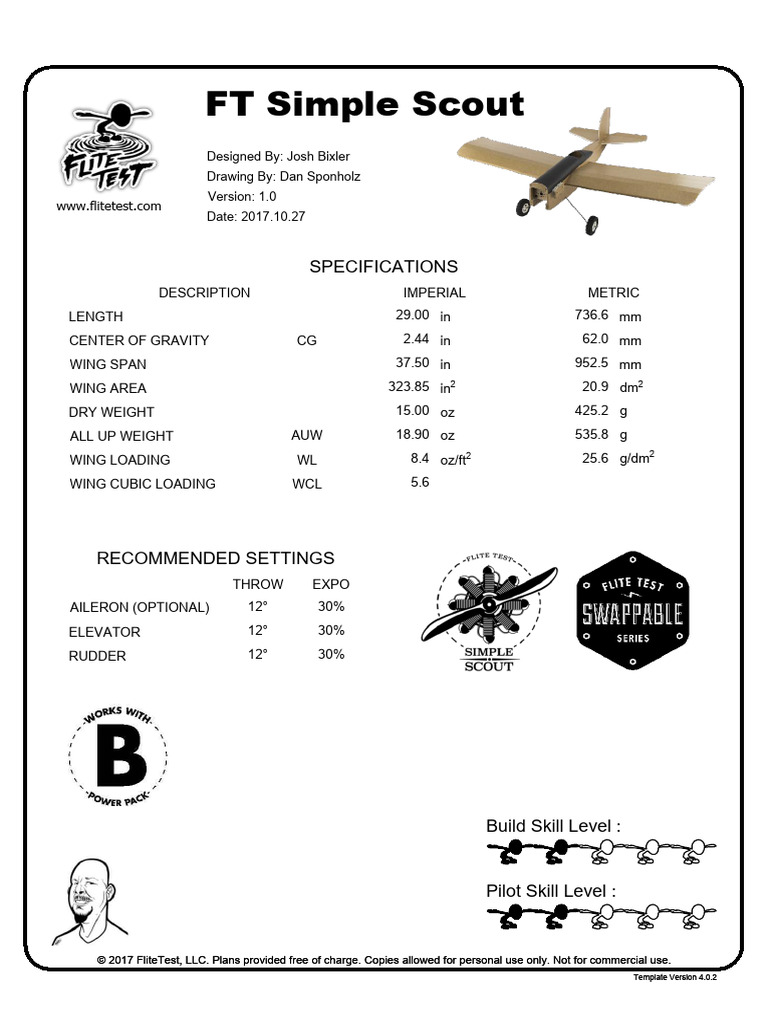 FT Simple Scout v1.0 Full-Size | PDF | Vehicle Design | Aviation