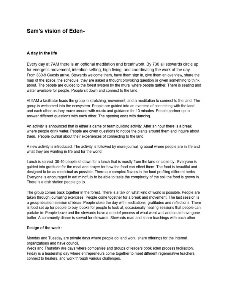Sams Vision of Eden | PDF