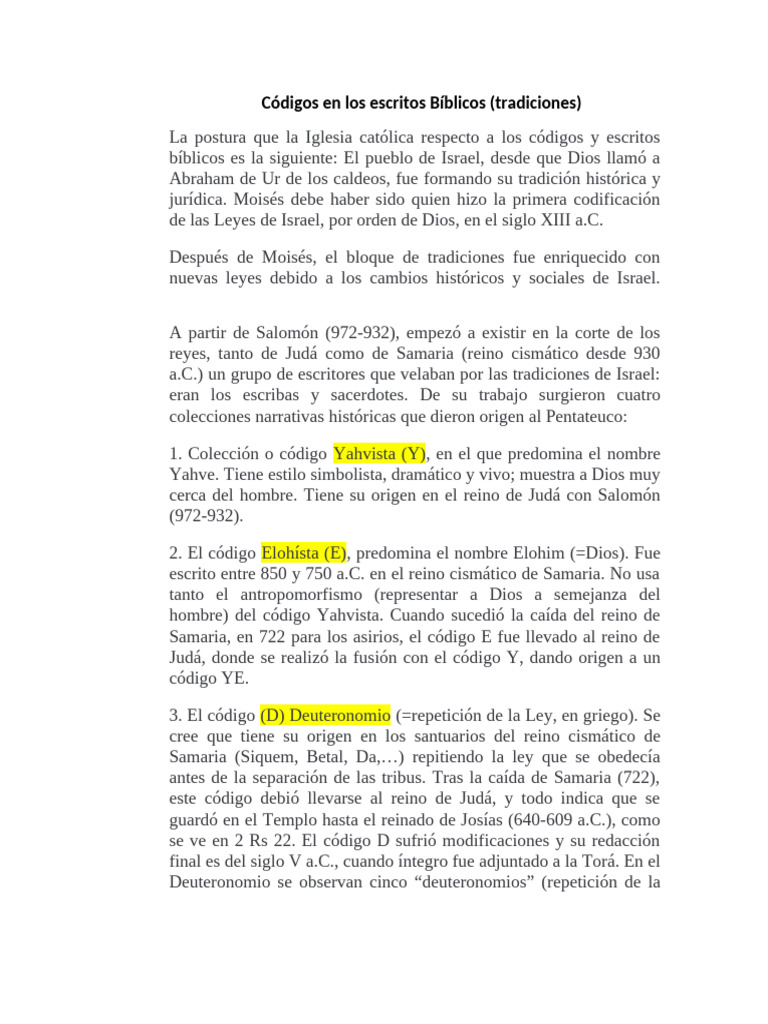 Códigos en Los Escritos Bíblicos | PDF | Tora | Libro de Deuteronomio
