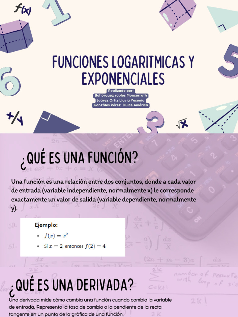 Derivadas de Las Funciones Exp y Log | PDF | Funcion exponencial | Derivado