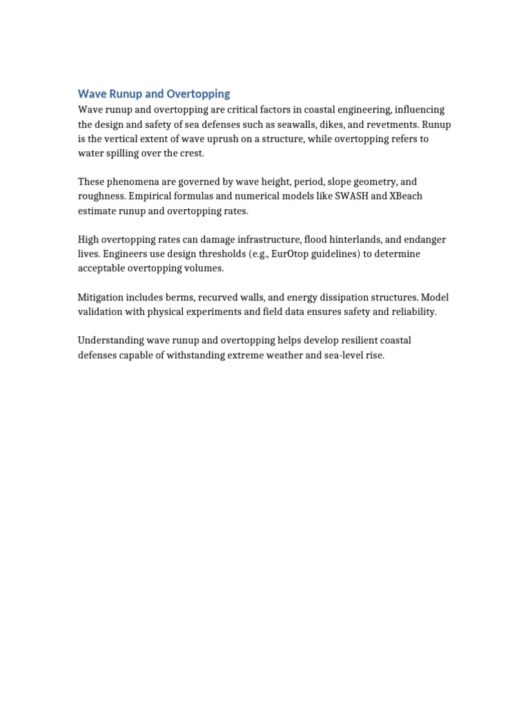 Wave Runup and Overtopping Expanded | PDF