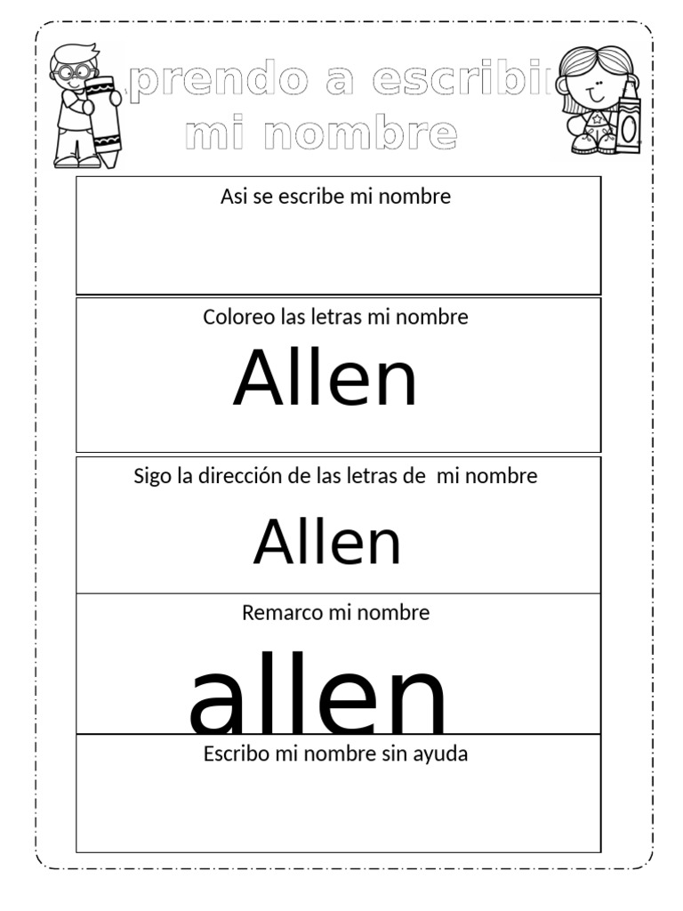 Aprendo A Escribir Mi Nombre 2°B | PDF