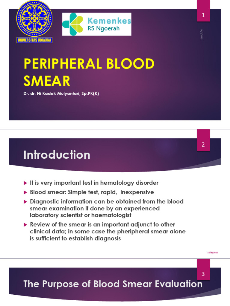 Blood Smear Preparation and Analysis Guide | PDF | Anatomy | Pathology
