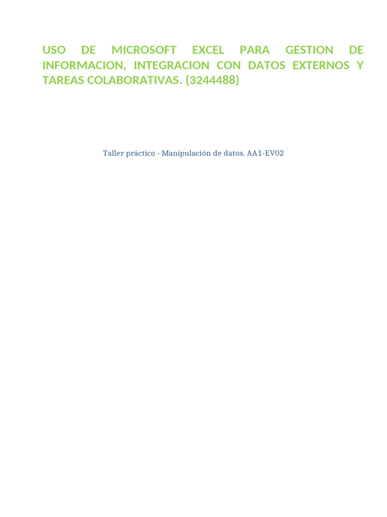 Excel para Gestión de Información y Datos | PDF | Microsoft