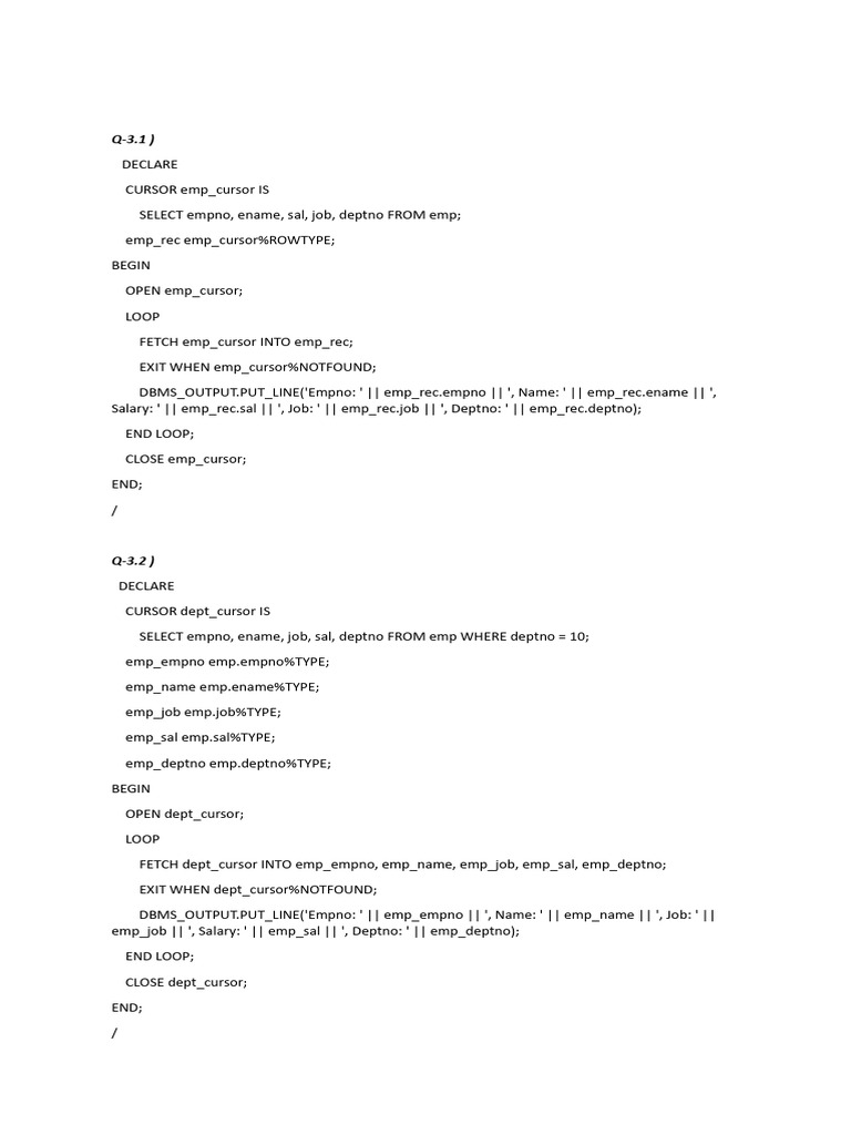 Answer Assignment 3.1 To 3.8 DBMS | PDF | Sql | Databases