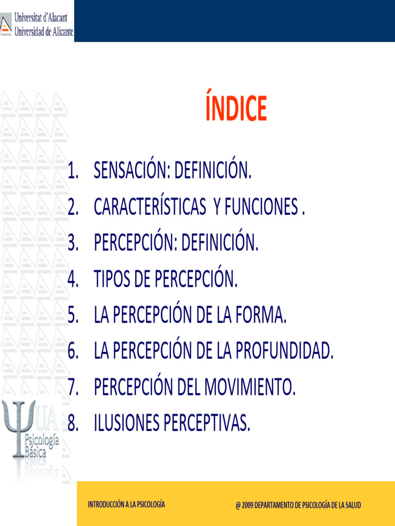 Sensación y Percepción | PDF | Percepción | Sentidos