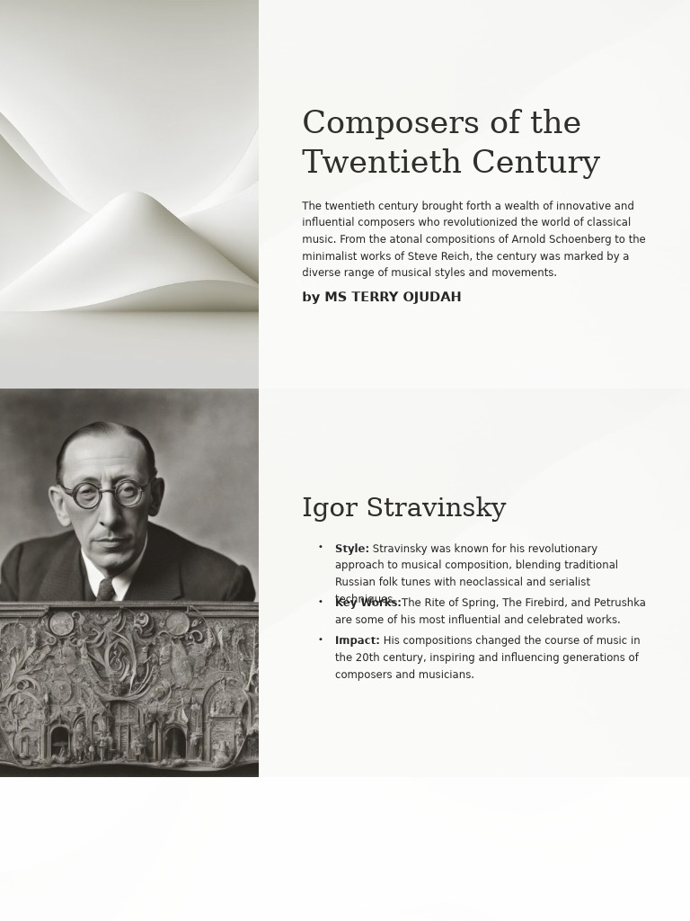 Influential Composers of the 20th Century | PDF | Classical Music ...