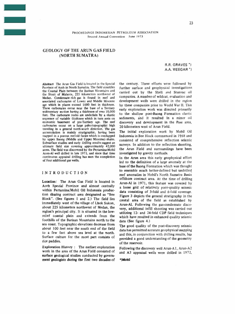 Geology of The Arun Gas Field (North Sumatra) | PDF | Limestone | Geology