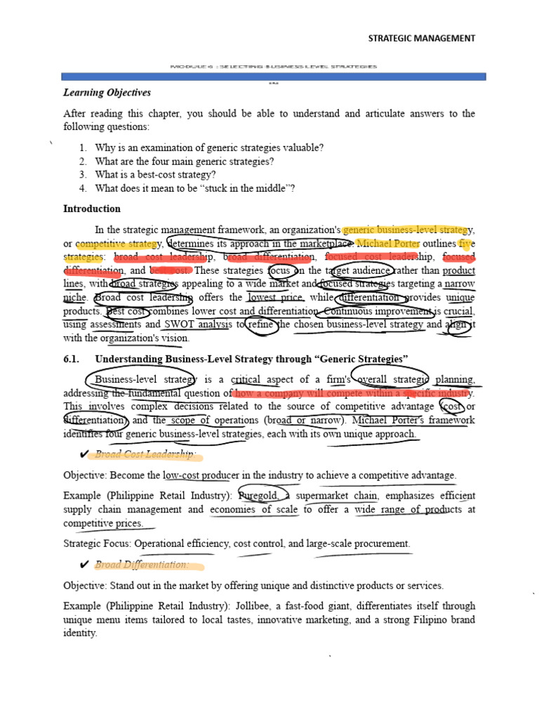 Understanding Generic Business Strategies | PDF | Strategic Management ...