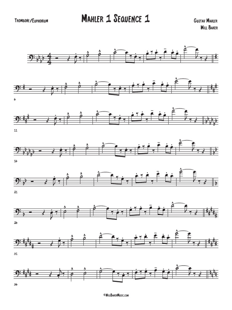 Mahler 1 Sequence 1 Mid Bass Clef | PDF