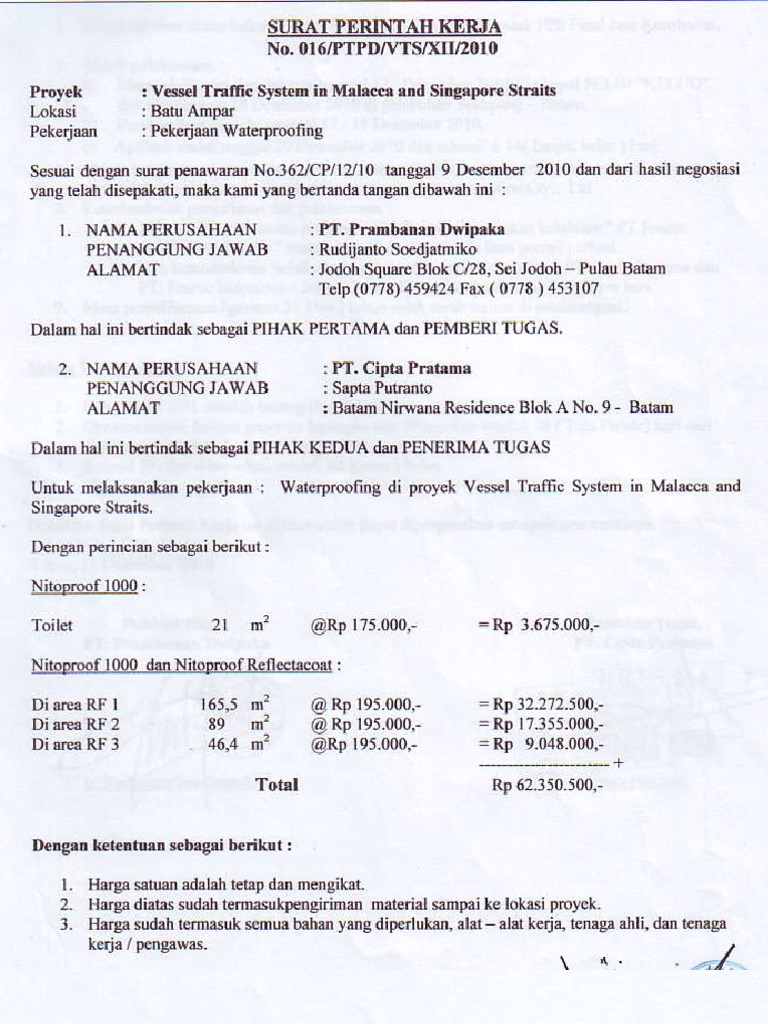 Contoh SPK Subcont | PDF