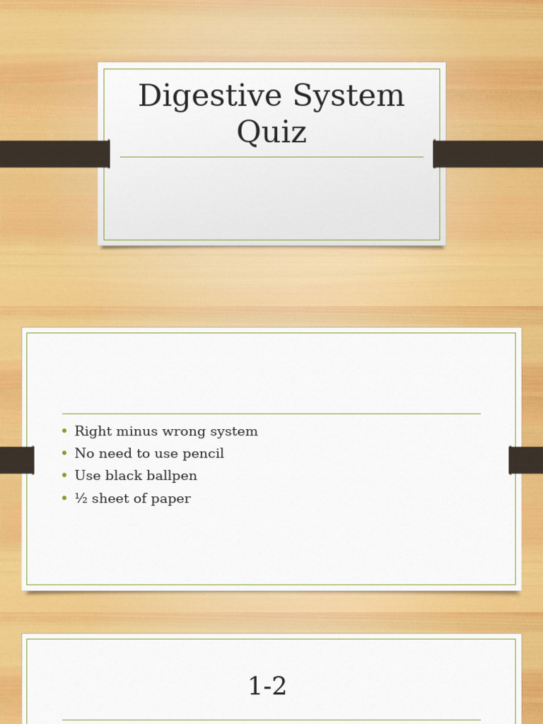 Digestive System Quiz | PDF