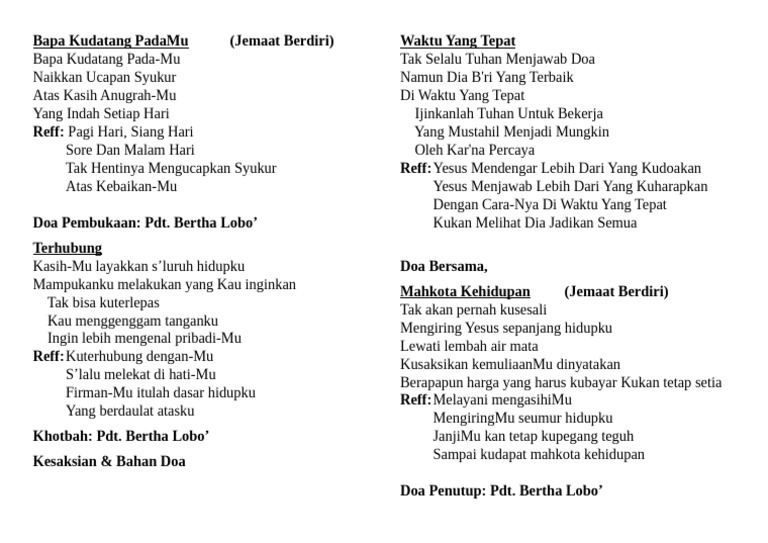 Ibadah Doa 02 Mei 2025 | PDF