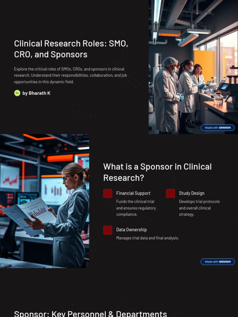 SMO, CRO, and Sponsor Roles in Trials | PDF | Clinical Trial | Business