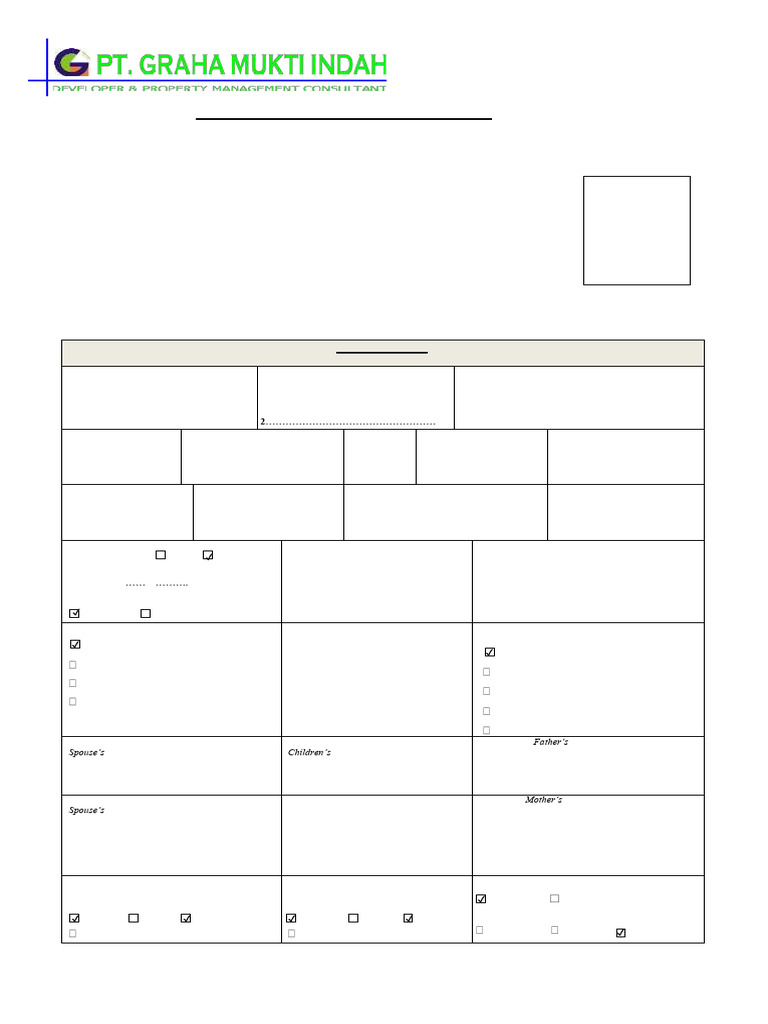 Form Biodata Terbaru Kosongan | PDF