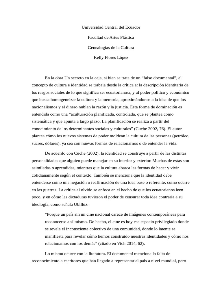 Kelly Flores, Ensayo | PDF | Ecuador | Autor