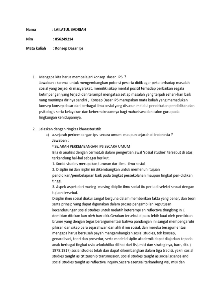 Konsep Dasar Ips | PDF