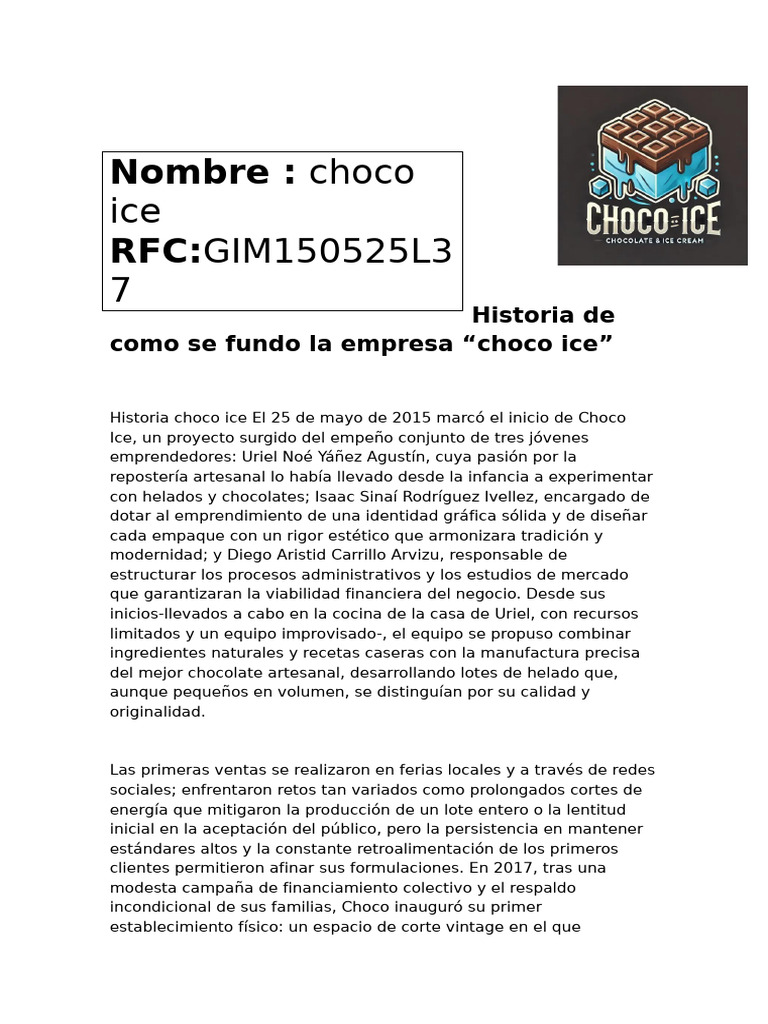 Nombre: RFC:: Choco Ice GIM150525L3 7 | PDF | Business | Inversiones