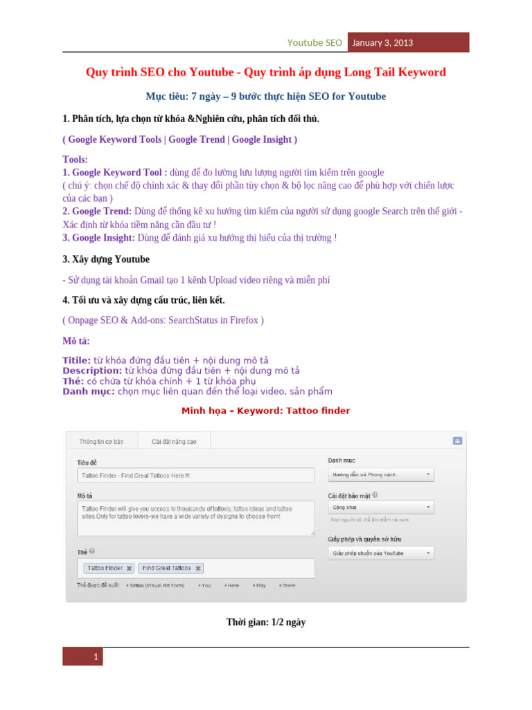 Quy Trình SEO Cho Youtube | PDF